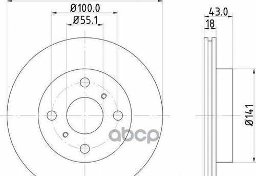 Диск тормозной перед ND1041K nisshinbo