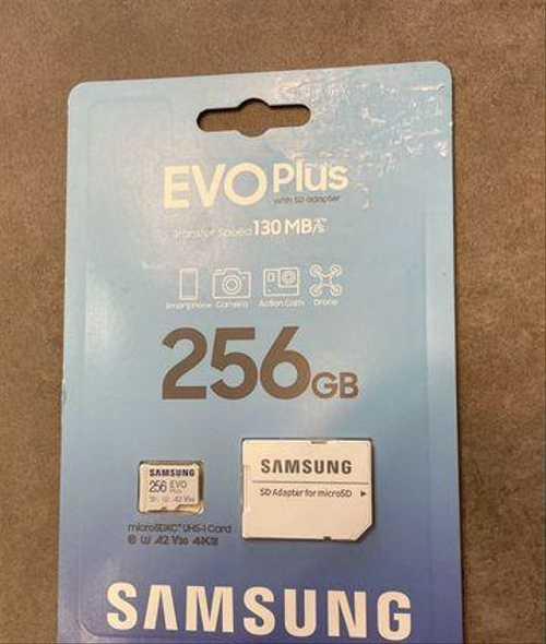 Карта памяти Samsung EVO Plus microsdxc 256 Gb