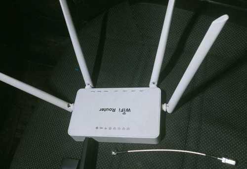 Wifi роутер + 4g модем + пигтейлы+ антенна