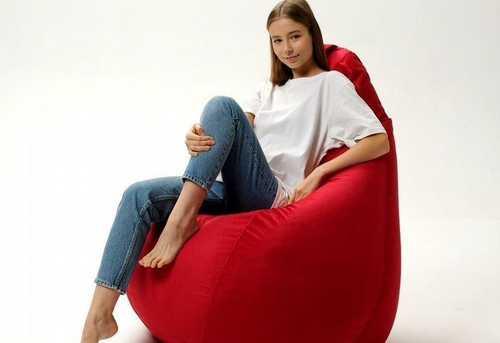 Кресло-мешок красный (мебельный велюр)