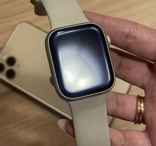 Часы apple watch 7 45 mm starlight