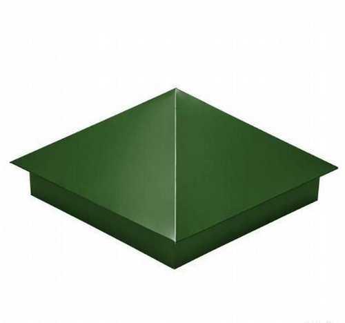 Колпак заборный (390х390) 0,45мм RAL 6002 зеленый