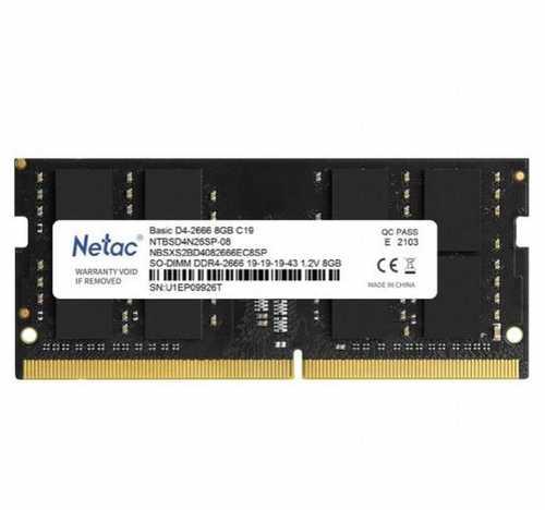 Оперативная память Netac DDR4 8GB 2666Hz Новая