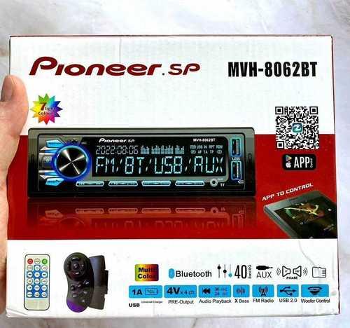 Магнитола pioneer с блютузом MVH-8062 новая