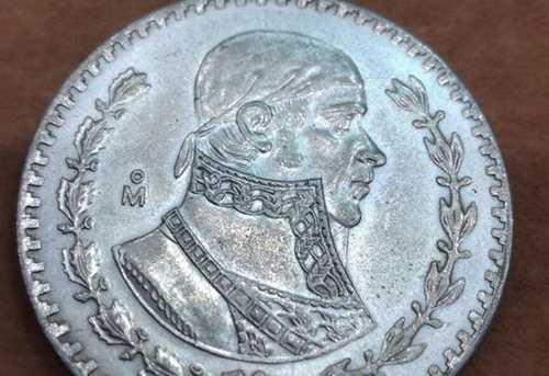 Монета Мексики 1 песо 1958 года(серебро)