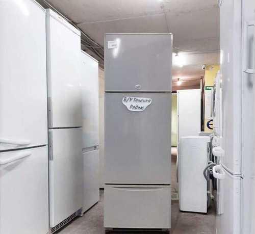 Холодильник трехкамерный бу Sharp серый доставка
