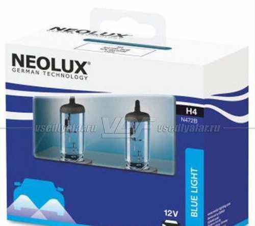 Лампа галогенная Neolux H4 12V-60/55W Blue Light D