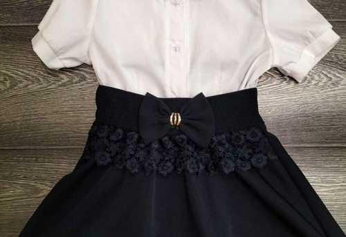Одежда школьная юбка, блузка, кардиган на 128-134