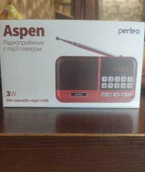 Радиоприемник Aspen perfeo новый, черного цвета