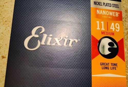 Струны elixir nanoweb 11-52 ддя электрогитары