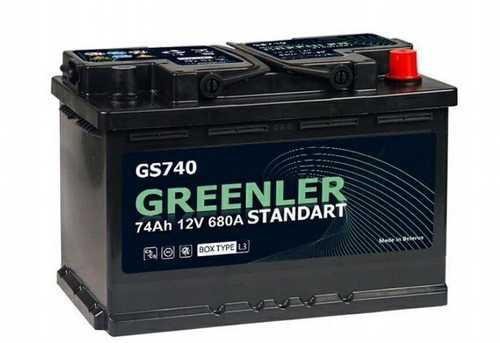 Аккумулятор авто greenler GS740 74Ah 680А оп