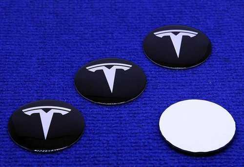 Комплект 3D наклеек колпачка диска Tesla 56 мм