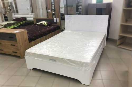 Кровать 140х200см белый глянец с ортопед основан