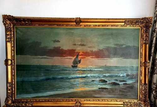 Антикварная Картина масло 19 век, Италия