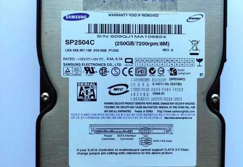 3,5" samsung SP2504C 250 Гб SATA-2, 100%