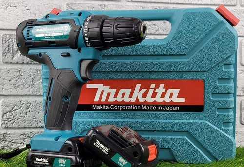 Шуруповерт Makita 18v 2акб в кейсе с насадками