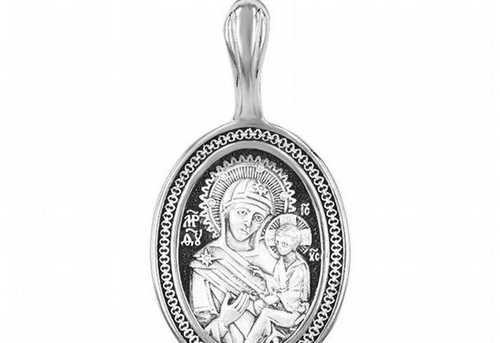 Серебряная подвеска Тихвинская икона Божией Матери