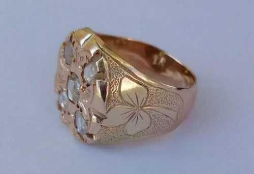 Антикварное золотое кольцо с алмазами