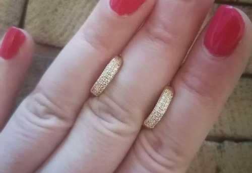 Золотые серьги кольца cartier