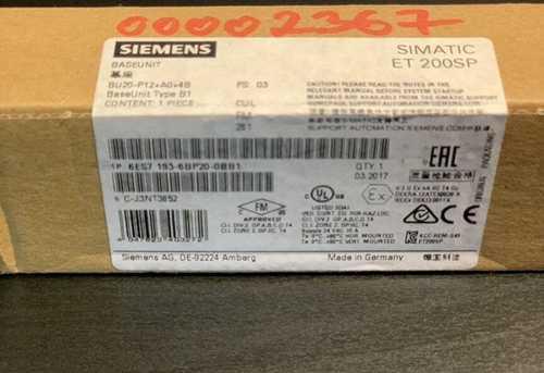 6ES7193-6BP20-0BB1 базовый блок Siemens
