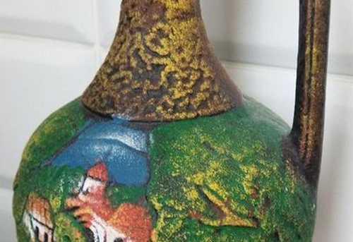 Глиняный керамический кувшин бутылка
