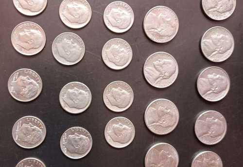 Монеты 5, 10 центов США, погодовка