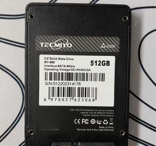 SSD tecmiyo MY-660 512GB 2.5" SATA III