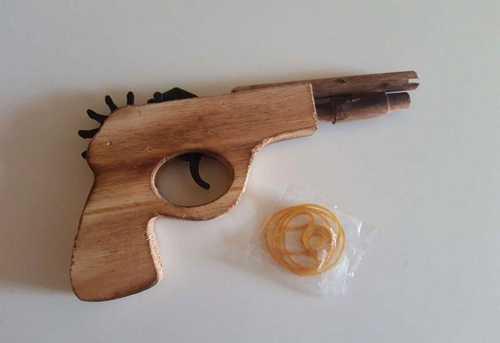 Резинкострел пистолет деревянный
