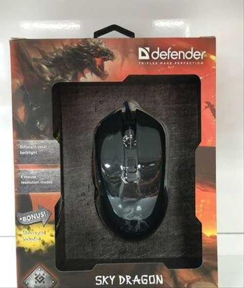 Мышка проводная Defender GM-090L Dragon 6 кнопок и