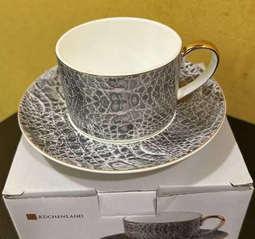 Чайная пара Kuchenland Snake print фарфор