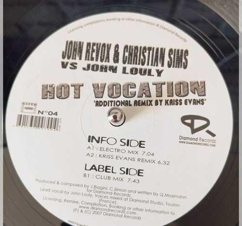 Виниловая пластинка John Revox–Hot Vocation