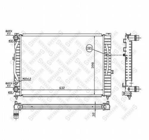 Радиатор системы охлаждения\ VW Passat 1.6-1.9TDi