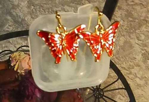 Серьги бабочки бижутерия