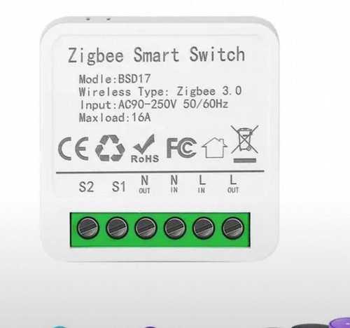 Умное реле zigbee 3.0 Tuya работает с Алисой