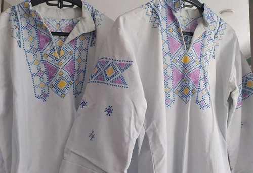 Рубаха и платье льняное с вышивкой СССР