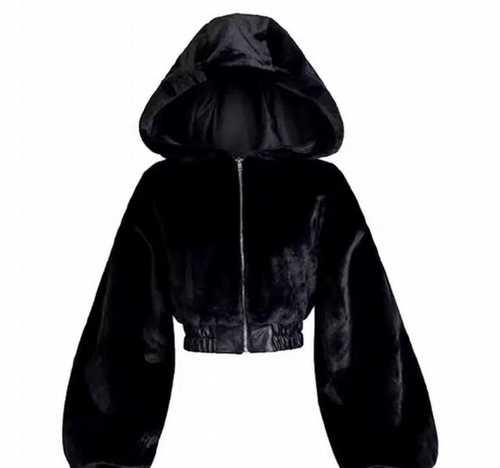 Зип худи Fur Hood zip hoodie black