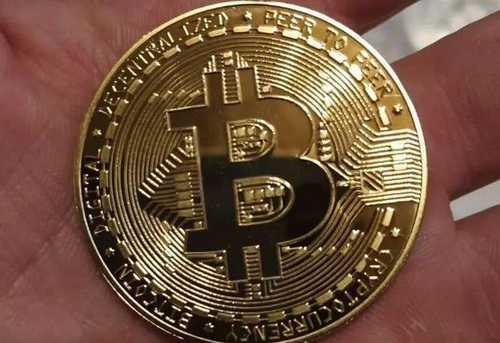 Монета bitcoin металл