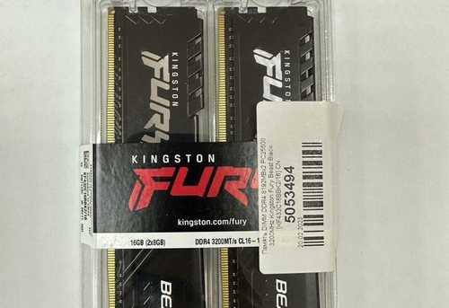 Озу Kingston fury KF432C16BBK2/16 16 гб