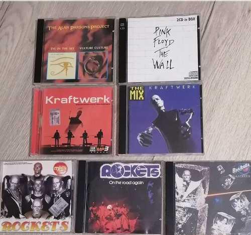 Cd диски Pink Floyd, Kraftwerk, Rocketsk и др