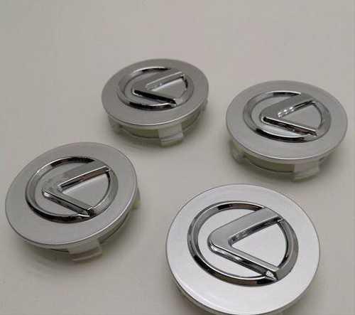 4шт колпаки для дисков Lexus 62мм, серебро