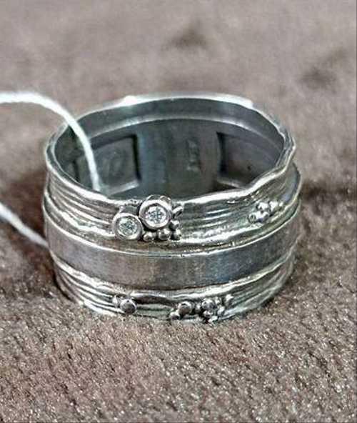 Серебряное кольцо с кубическим цирконом, Израиль