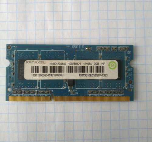 2GB DDR3 1333MHz модуль памяти Ramaxel so-dimm