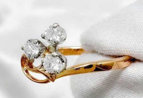 Золотое кольцо с бриллиантами 585 пробы 1.95 гр