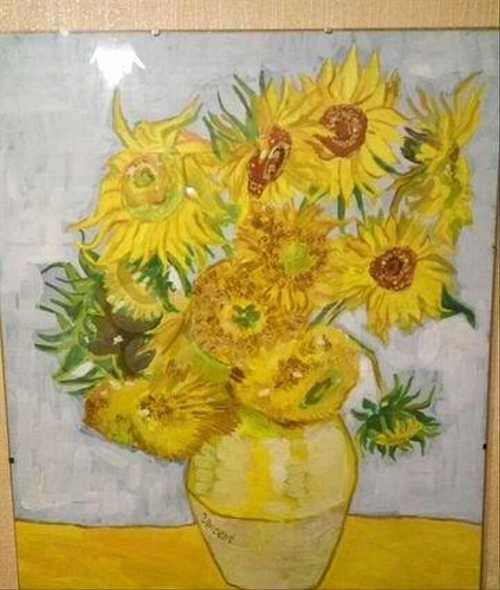 Картина Подсолнухи Ван Гог, копия