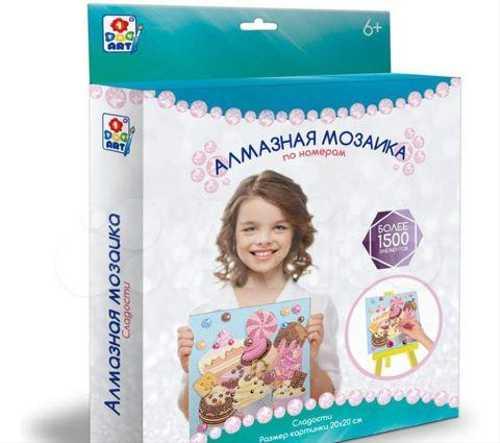 1TOY ART Алмазная мозаика. Набор "Сладости" в коробке 23х20,5х3,5 см