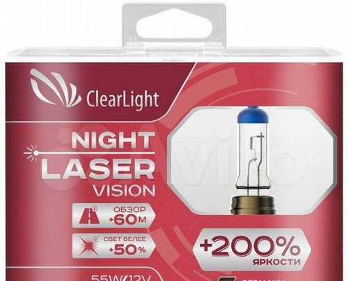 Комплект галогенных ламп Clearlight Night Laser Vision HB3 +200 Light 12V 65W 2 шт