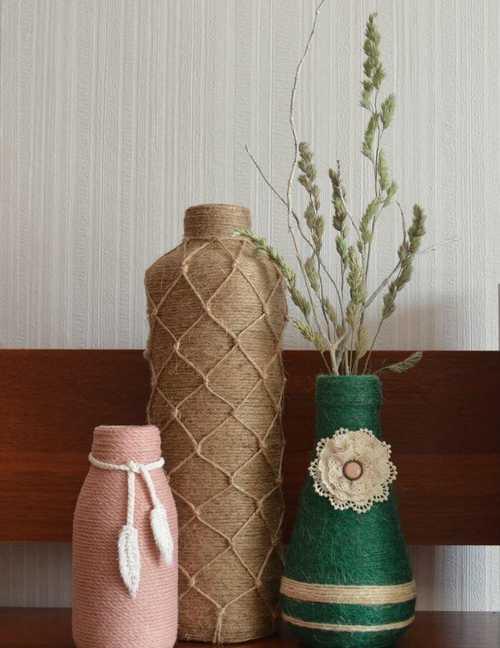Декоративные бутылки вазы