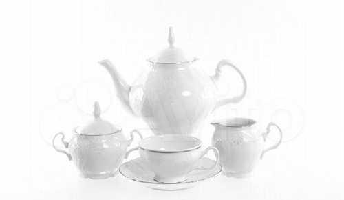 Чайный сервиз на 6 персон Bernadotte Платиновый узор 17 предметов