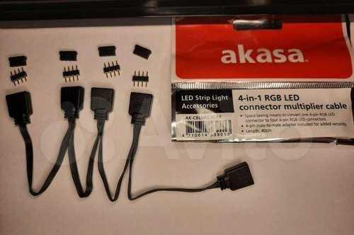 Разветвитель Akasa 4pin rgb на 4 устройства для пк
