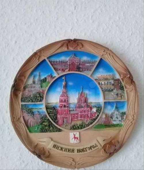 Панно настенное круглое "Нижний Новгород", глина
